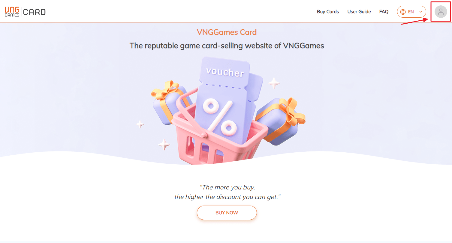 Homepage click user icon